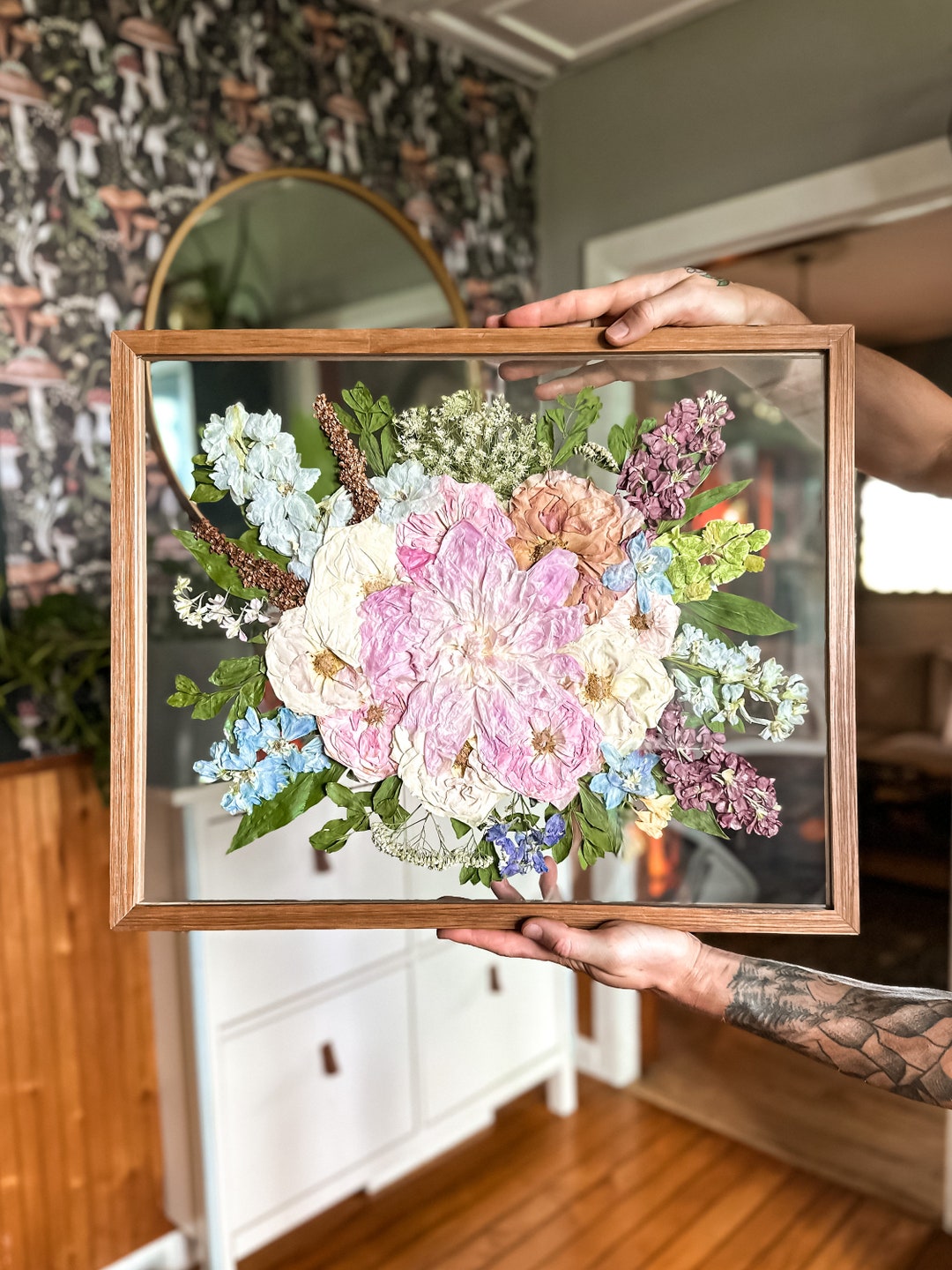 16x20 Glass on Glass | Custom Pressed Flower Preservation | Pressed ...