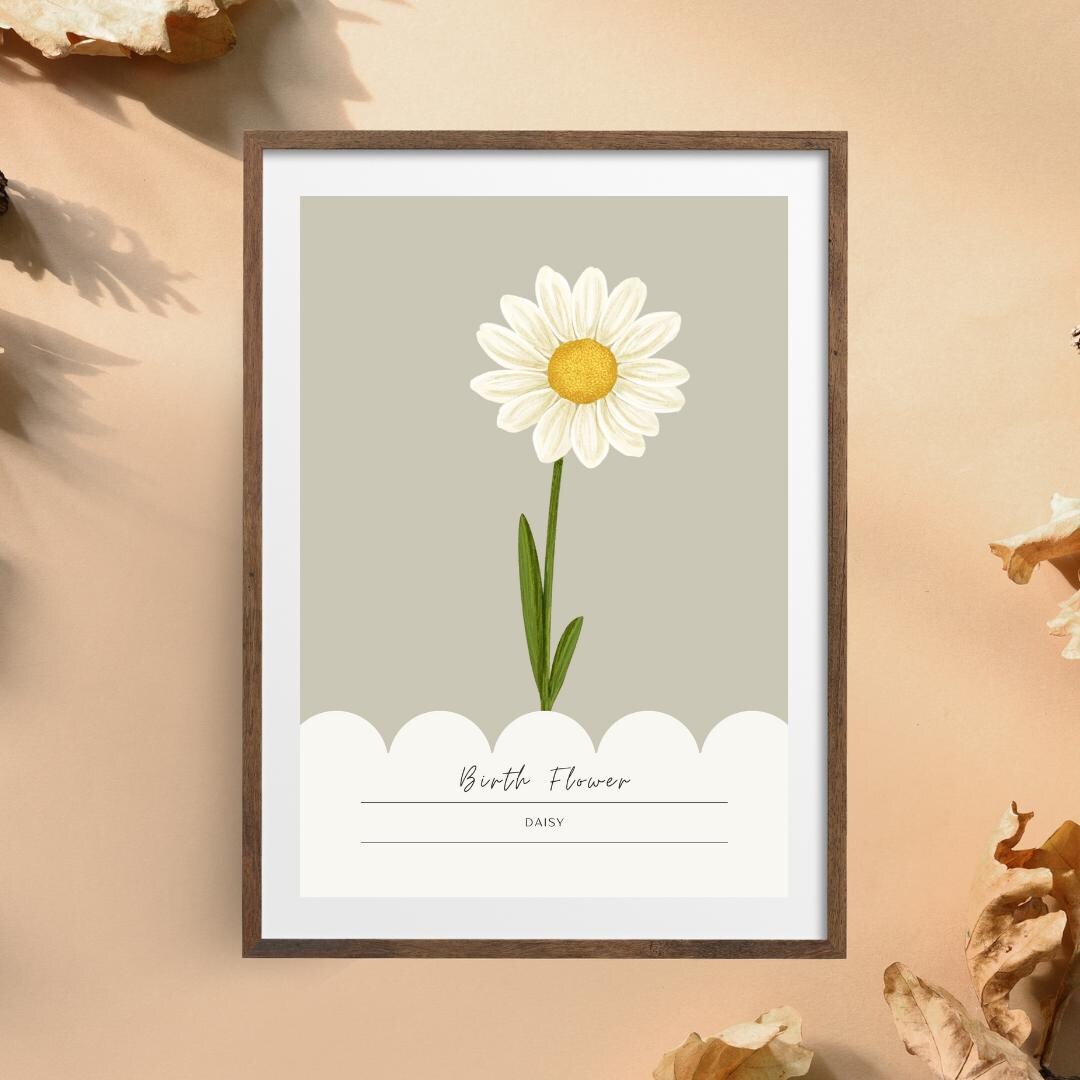 April Birth Flower Print | Digital Download | Flower | Daisy Print ...