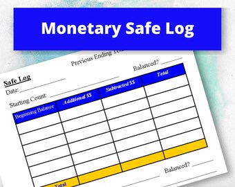 Cash Drop Log - Etsy