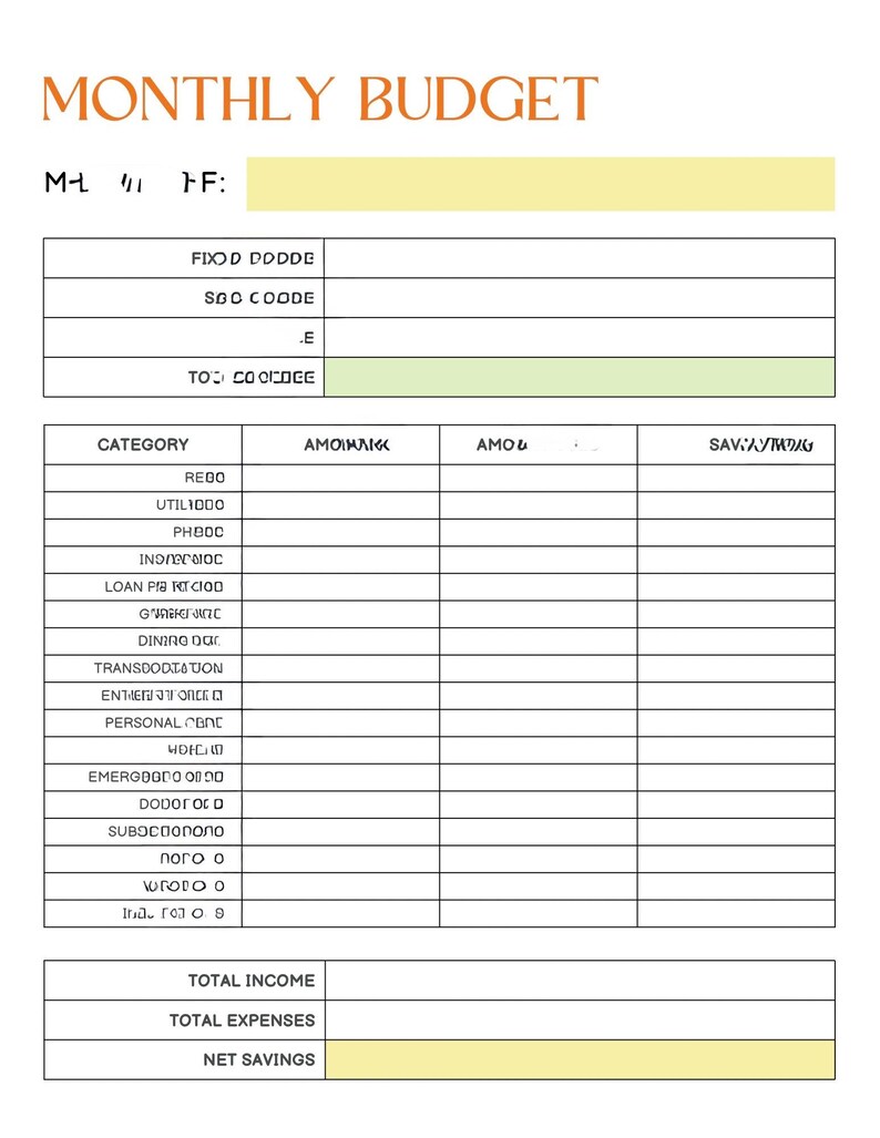 Digital Monthly Budget Planner - Etsy