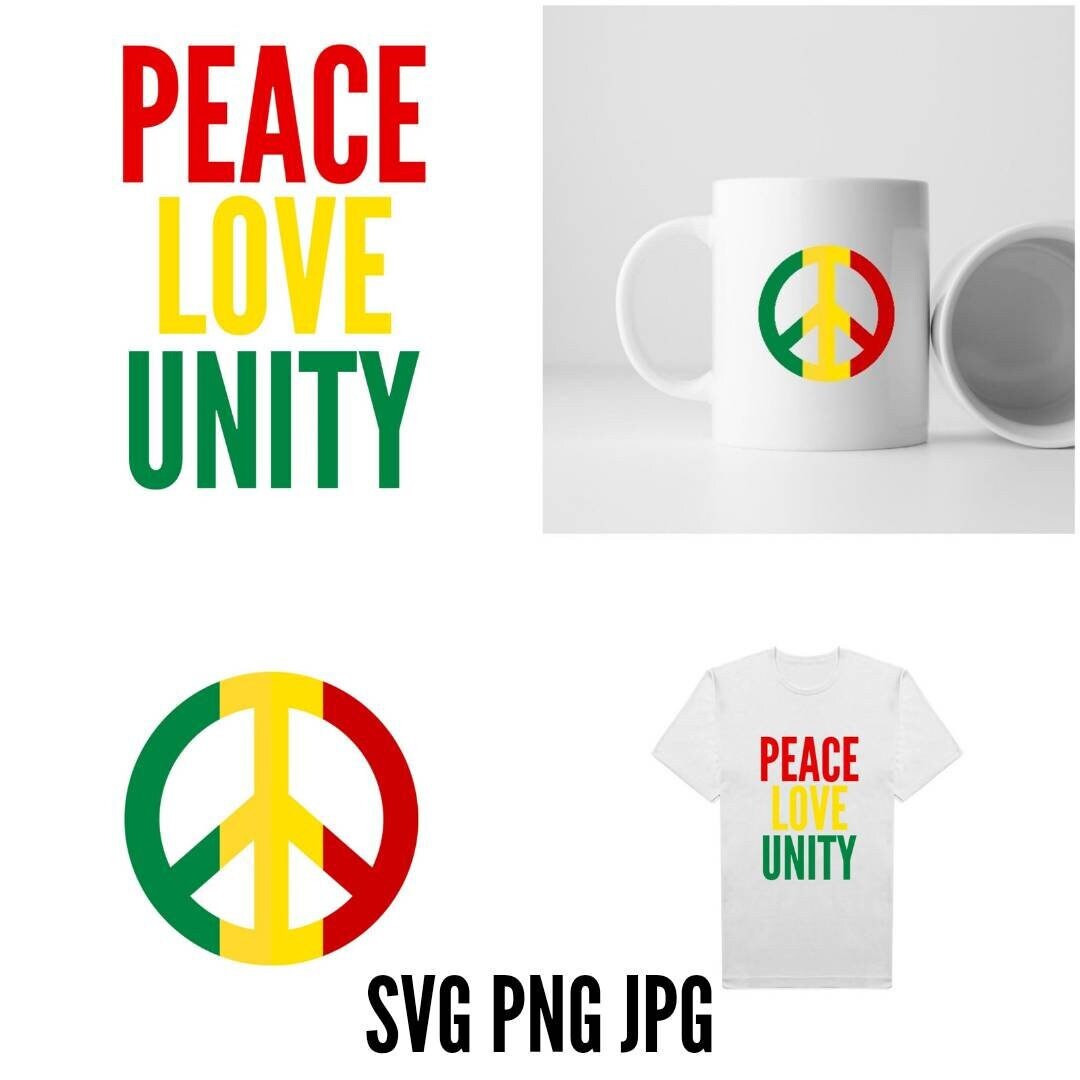 Peace Love Unity | Svg Png Jpg | Jamaica | Rasta | Jamaican | Caribbean ...
