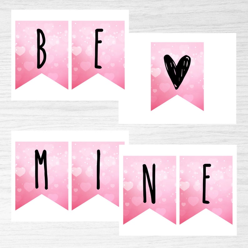 BE MINE Printable Valentine's Day Banner Valentine's Day Decor ...