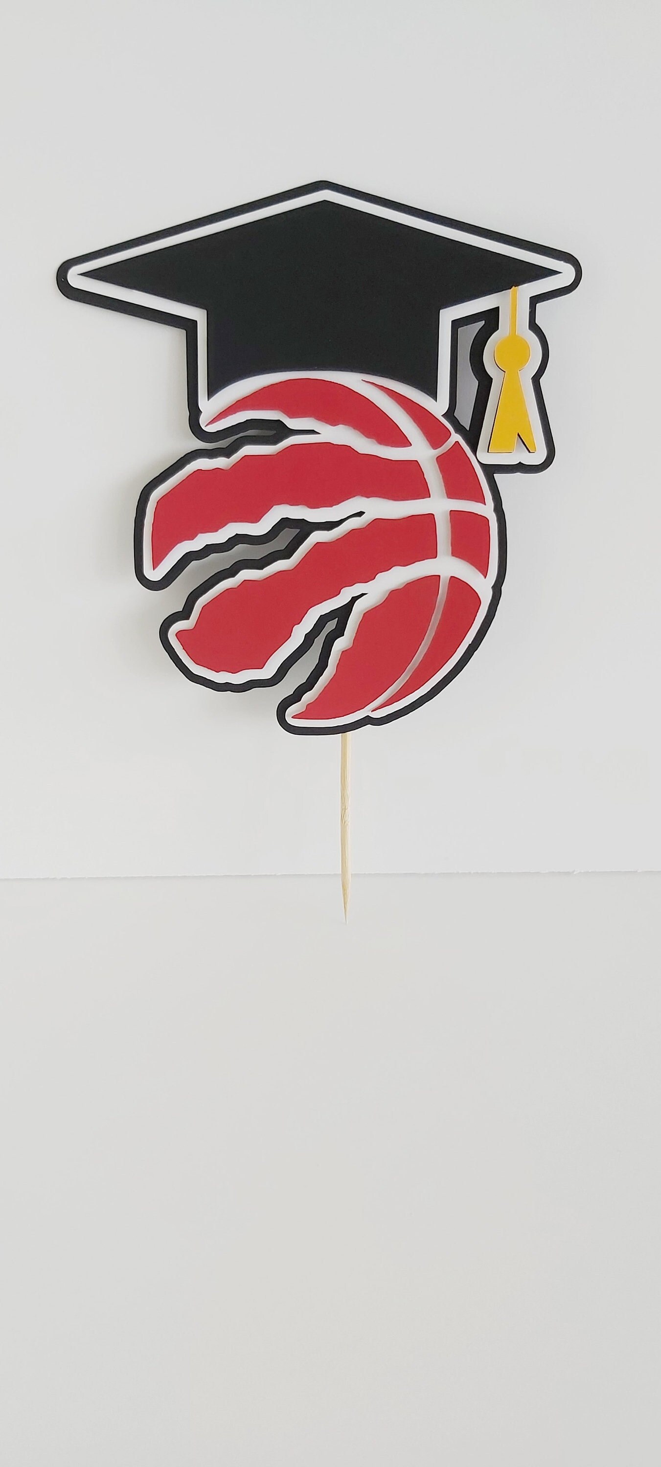 Topper de graduación rojo y negro / Felicitaciones / Equipo deportivo ...