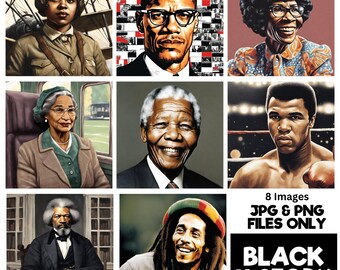 8 Black History Month Clipart Historical Figures Women's History Month ...