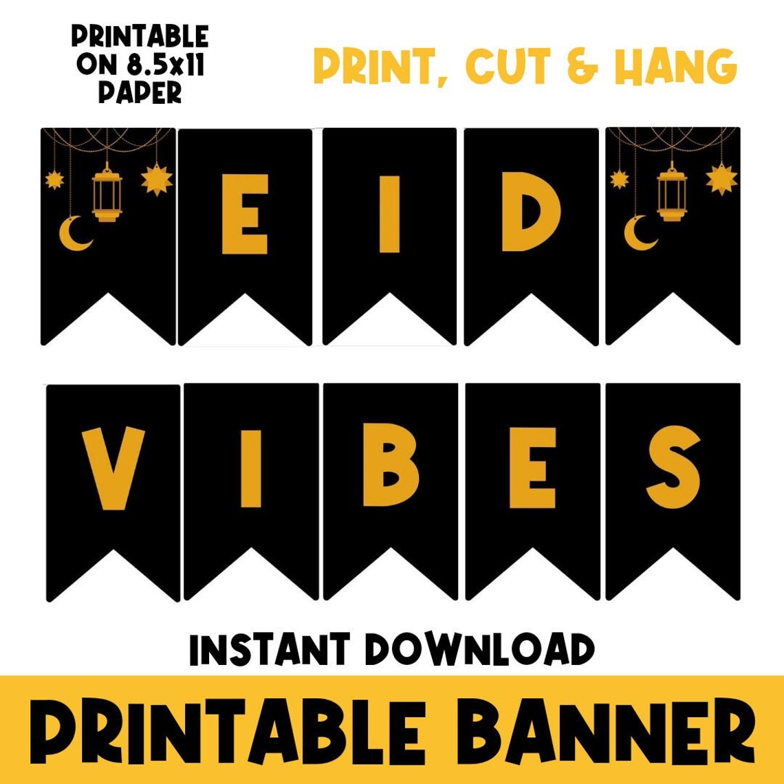 Printable Eid Banner | Ramadan Mubarak Svg | PNG JPG | Eid Al Fitr ...