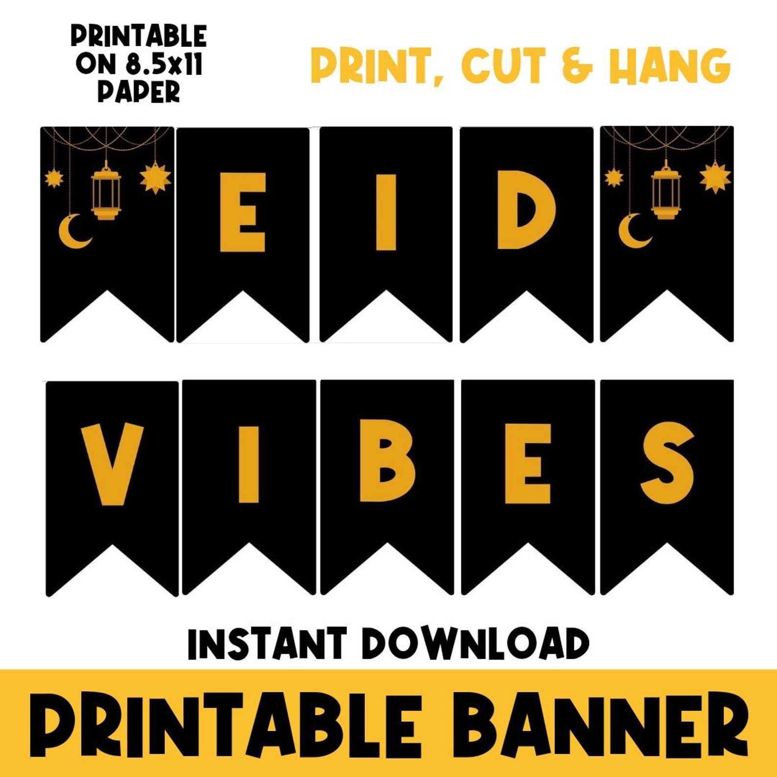 Printable Eid Banner | Ramadan Mubarak Svg | PNG JPG | Eid Al Fitr ...