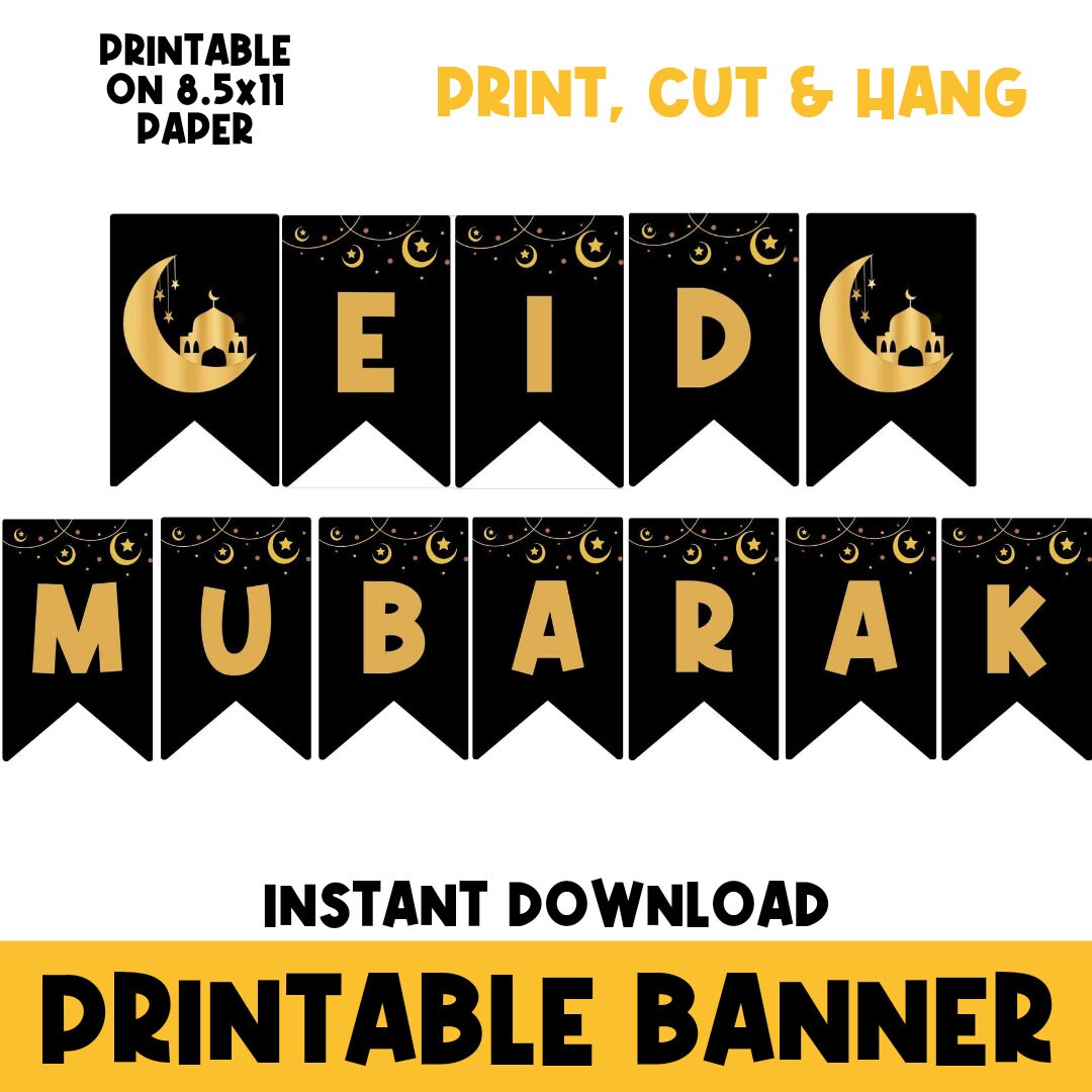 Printable Eid Banner | Ramadan Mubarak | Eid Al Fitr | Blessed ...