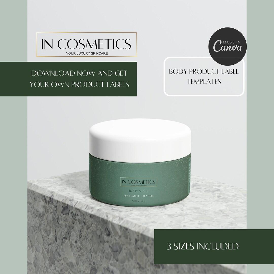 Product Labels, Long Labels, Product Template, Canva, Body Product ...