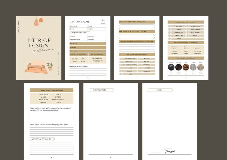 Interior Design Client Questionnaire, Client Onboarding Questionnaire ...