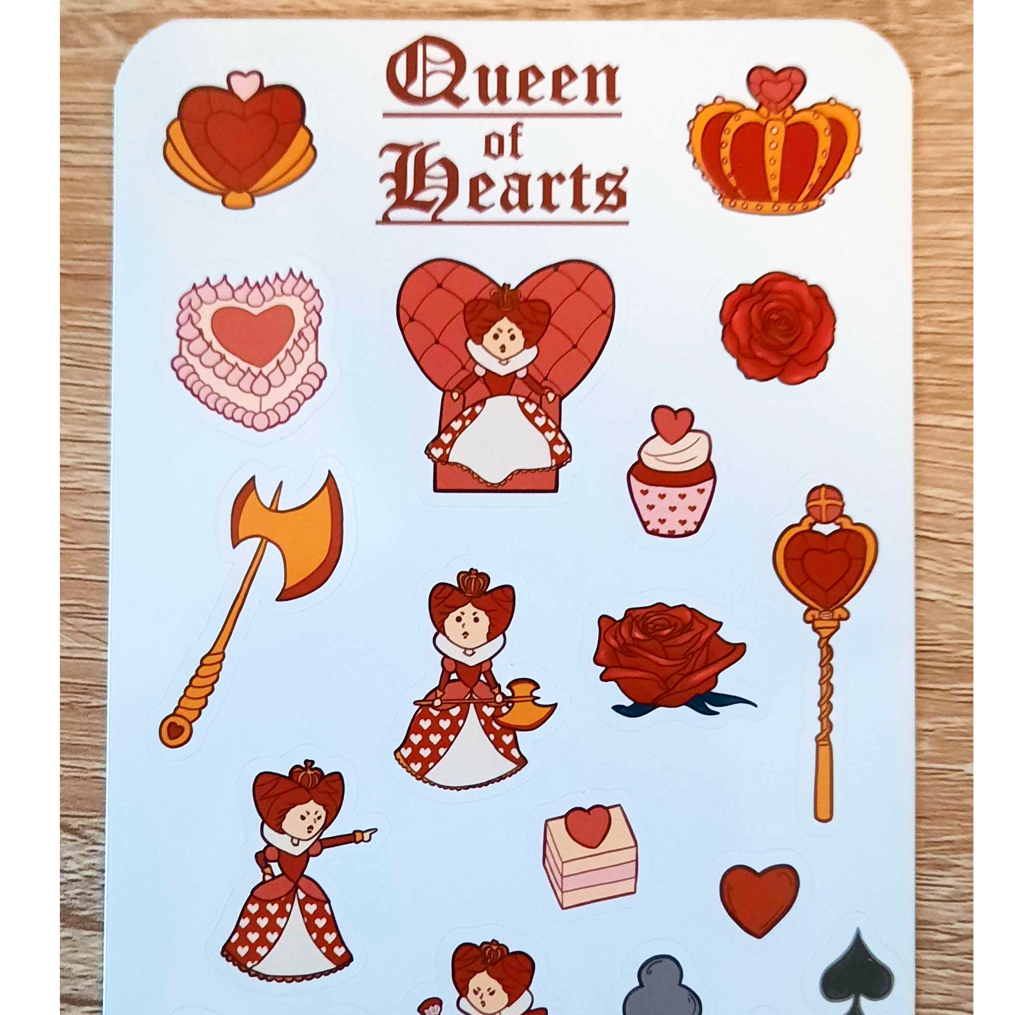 Queen of Hearts Sticker Sheet - Etsy