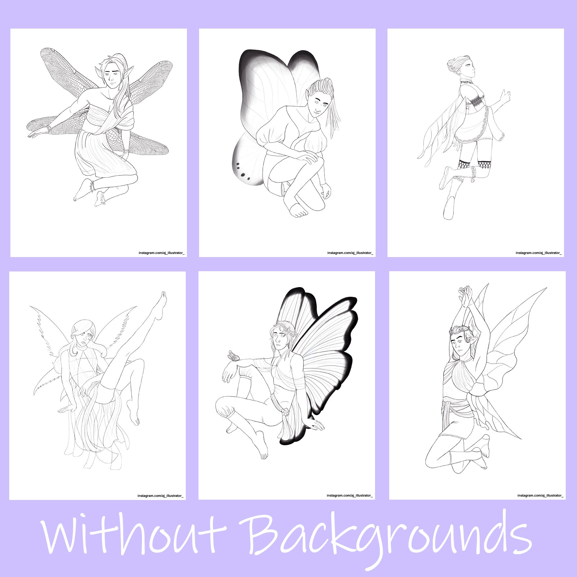 Fairy Boy Coloring Pages - Digital Download - Etsy