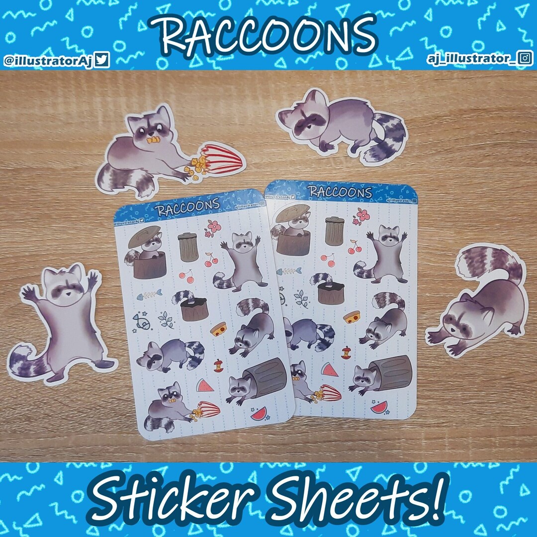 Raccoon Stickers - Etsy