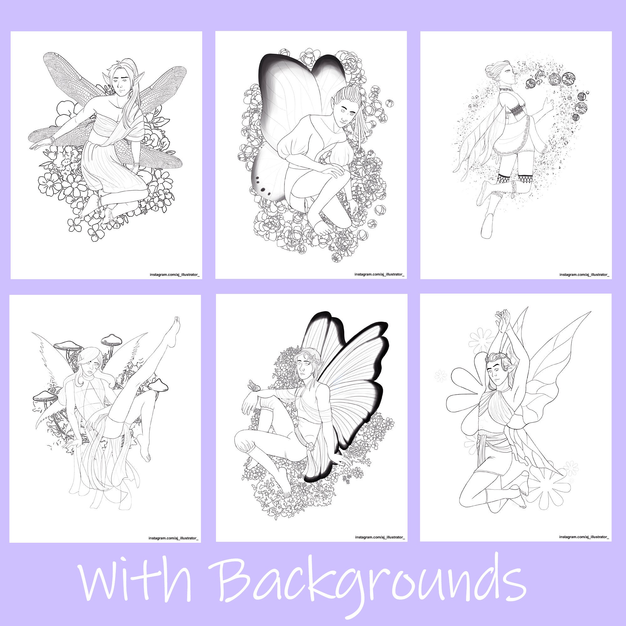 Fairy Boy Coloring Pages - Digital Download - Etsy