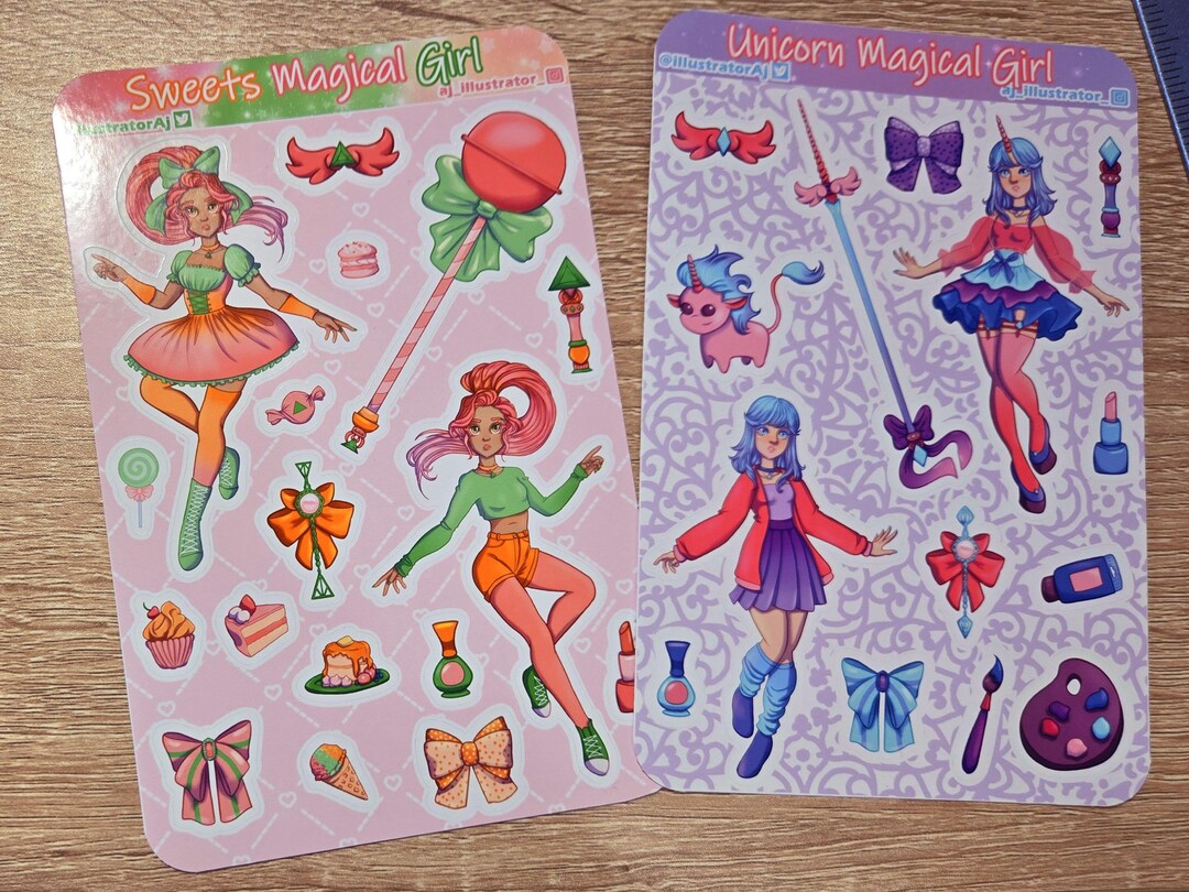 Magical Girls Sticker Sheets - Etsy
