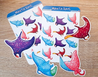 Manta Ray Stickers - Etsy