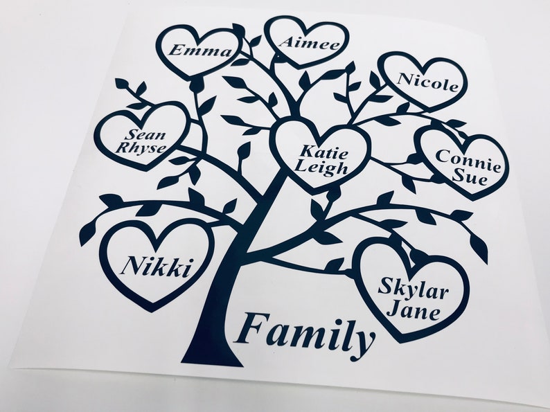 Family Tree Vinyl Decal Sticker for DIY Projects Farmhouse - Etsy UK