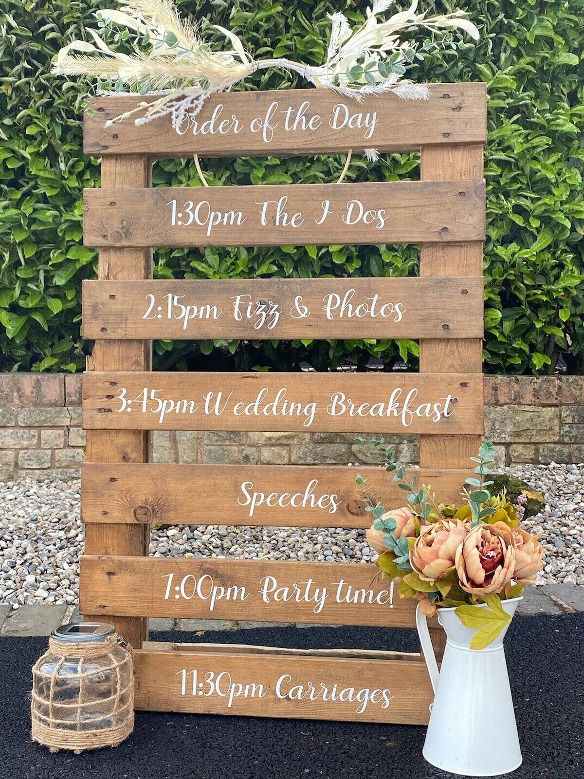 Personalised Order of Service Wedding Ceremony Vinyl Decal Sign Writing ...