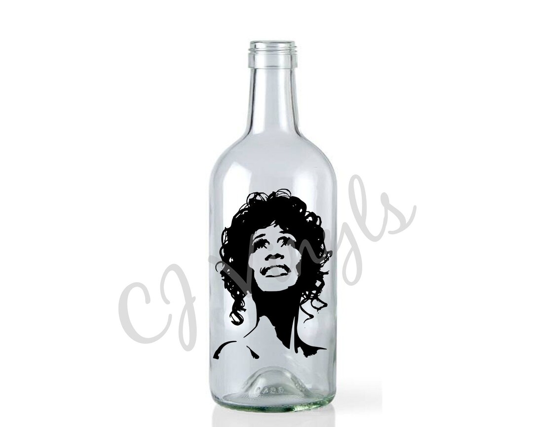 Whitney Houston Vinyl Decal Sticker for Wine Bottles Lanterns Wood ...