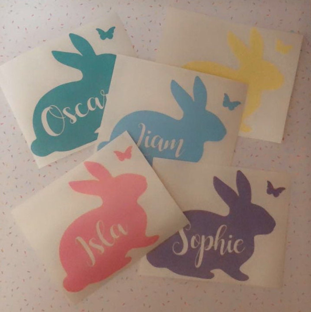 Rabbit Easter Bunny Vinyl Decal Sticker Transfer for Garden Party ...