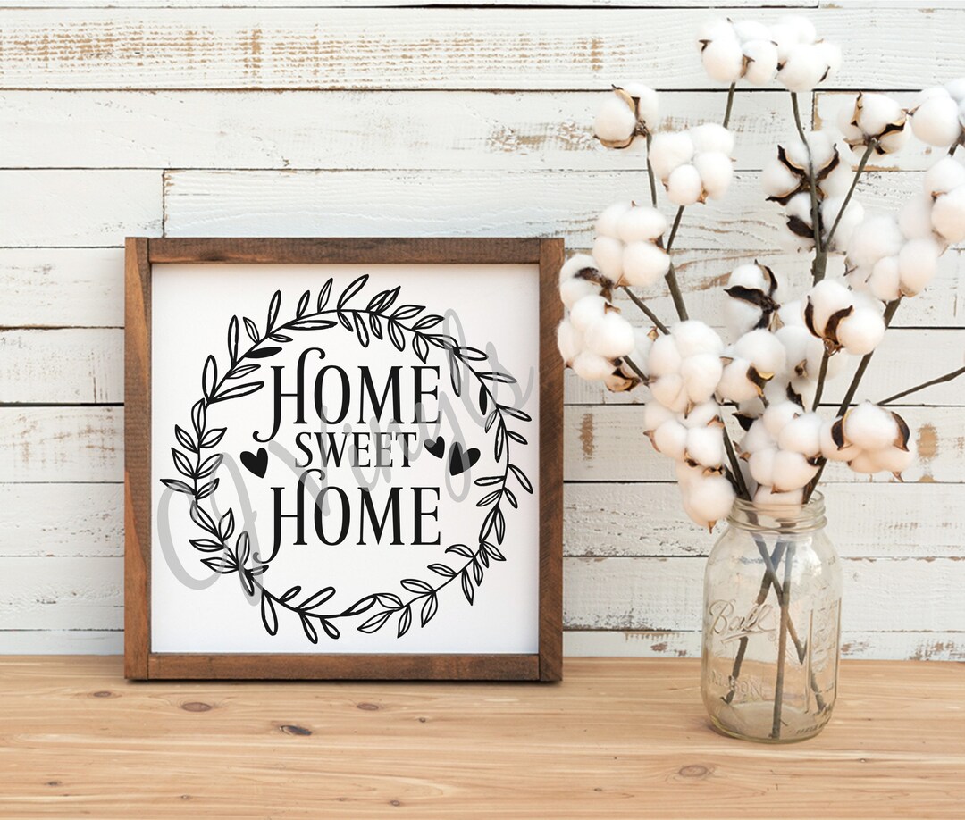 Home Sweet Home Vinyl Decal Sticker for DIY Projects Farmhouse Frames ...