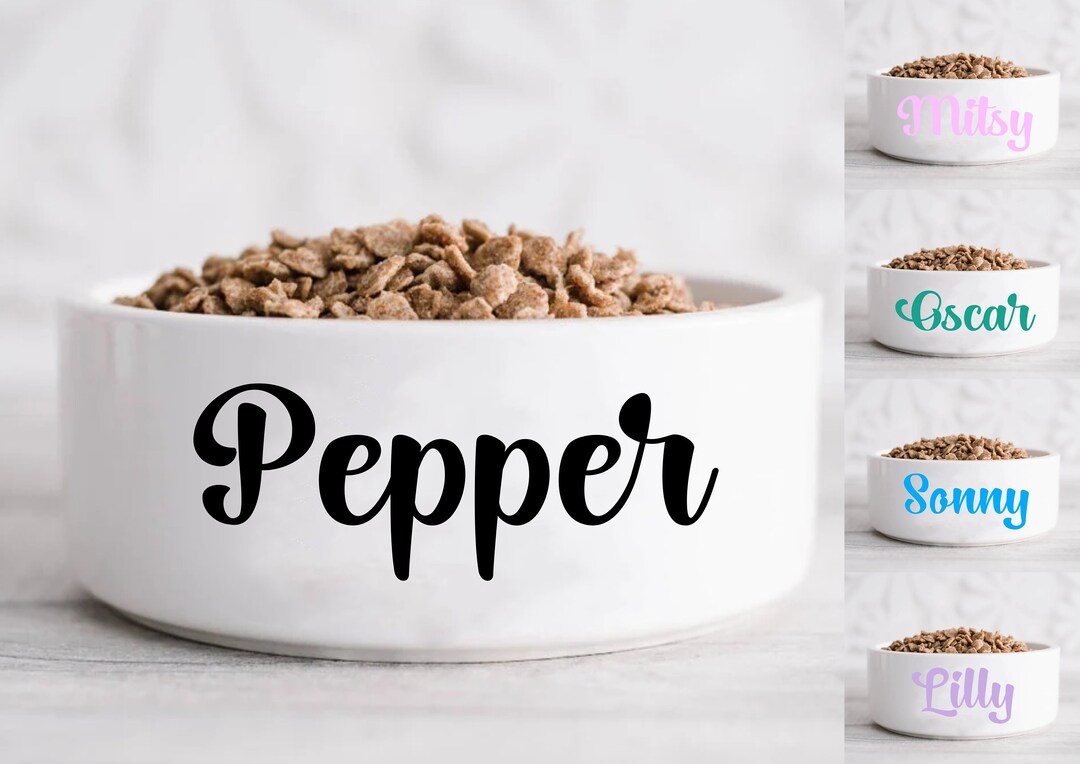 Personalised Dog Bowl Vinyl Decal – Custom Name Stickers - Etsy