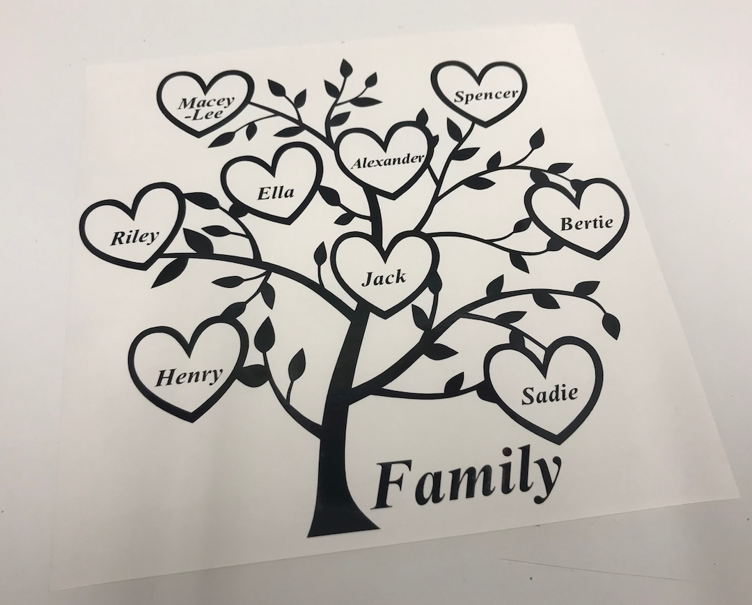 Family Tree Vinyl Decal Sticker for DIY Projects Farmhouse Frames Photo ...