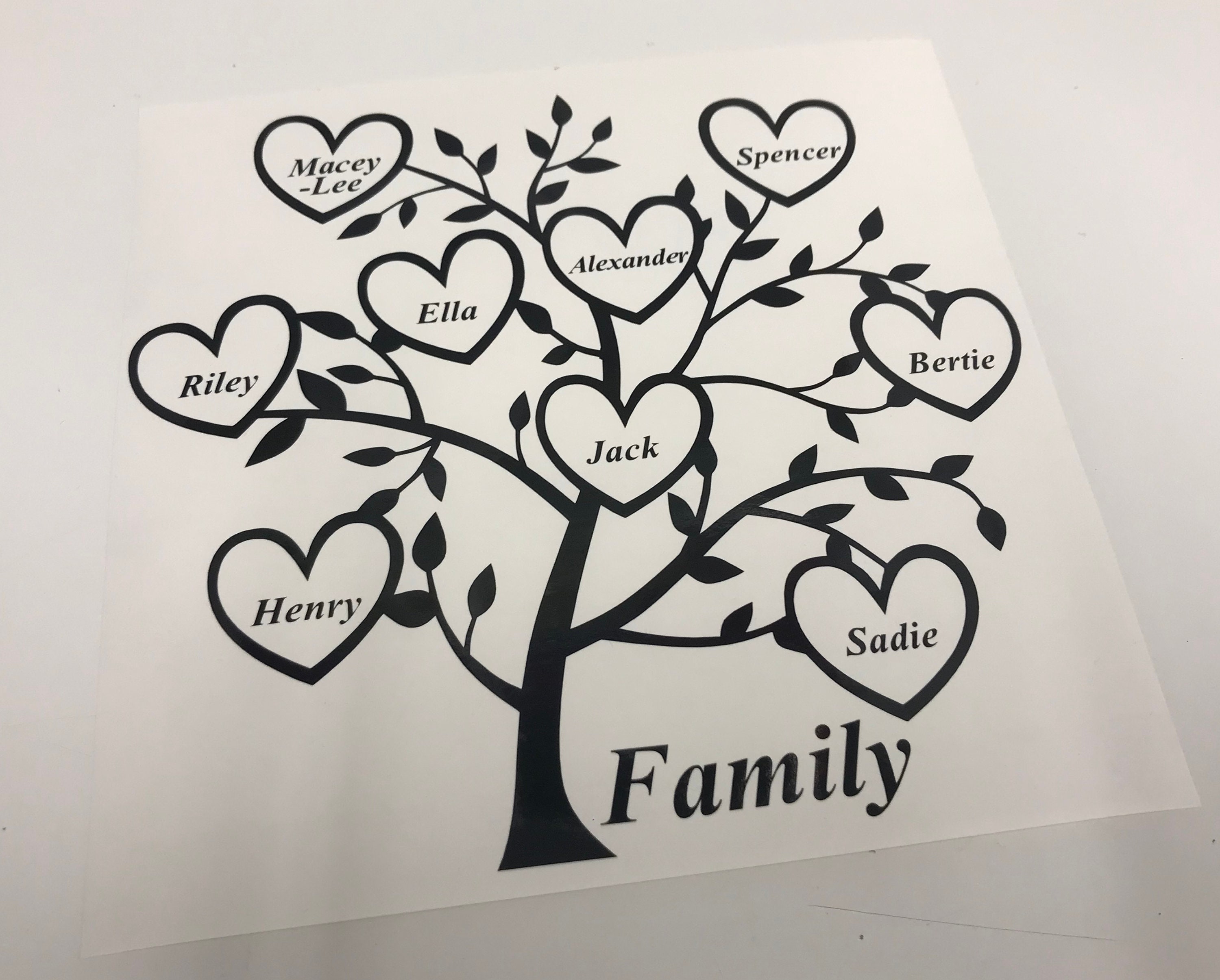 Family Tree Vinyl Decal Sticker for DIY Projects Farmhouse - Etsy UK