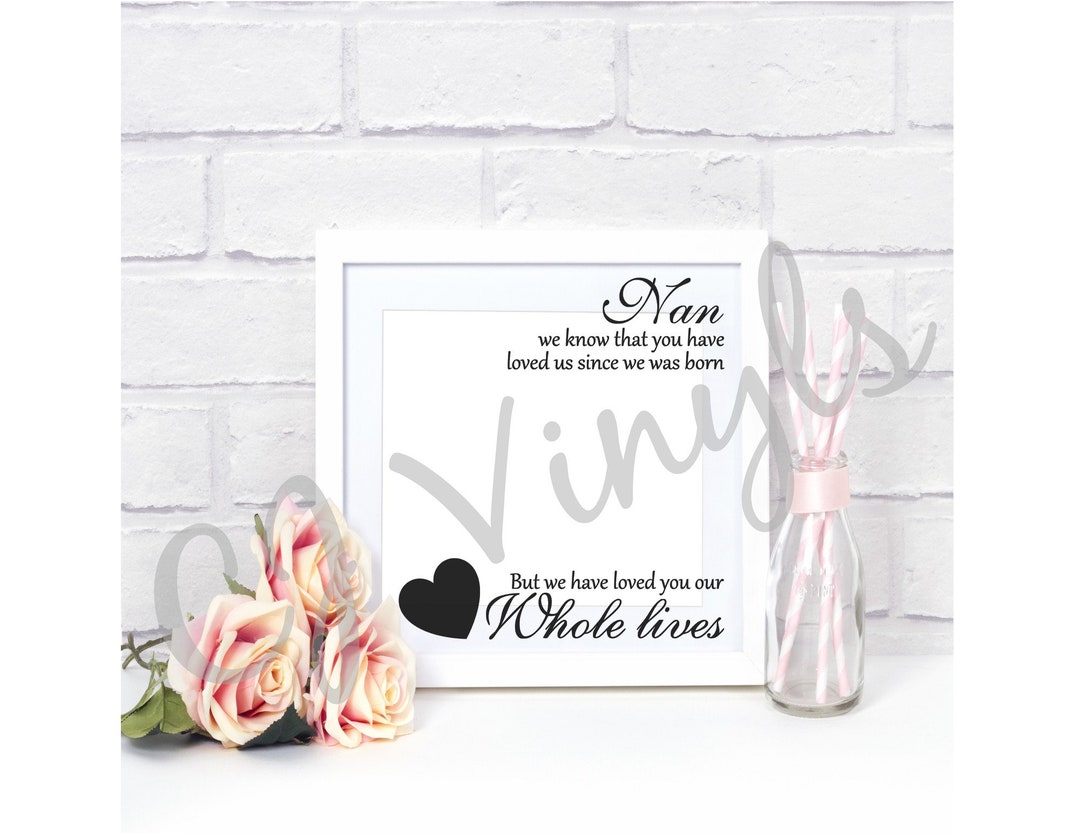 Nan/mum Vinyl Decal Sticker Quote for Many DIY Projects Like Box Frames ...