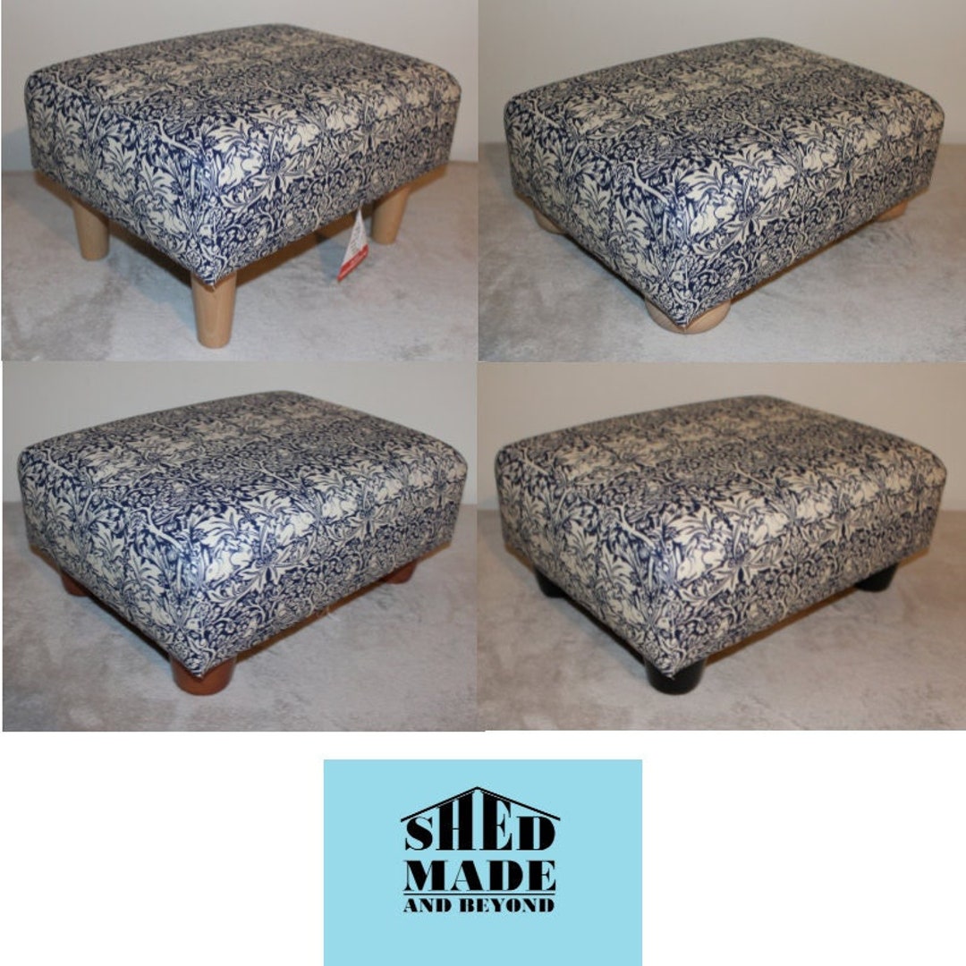 William Morris Brer Rabbit Blue Fabric, Handmade Footstools. - Etsy