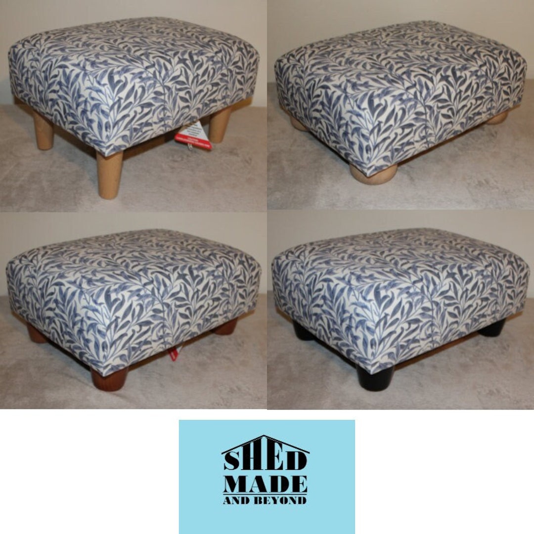 William Morris Willow Bough Blue Fabric, Handmade Footstools. - Etsy UK