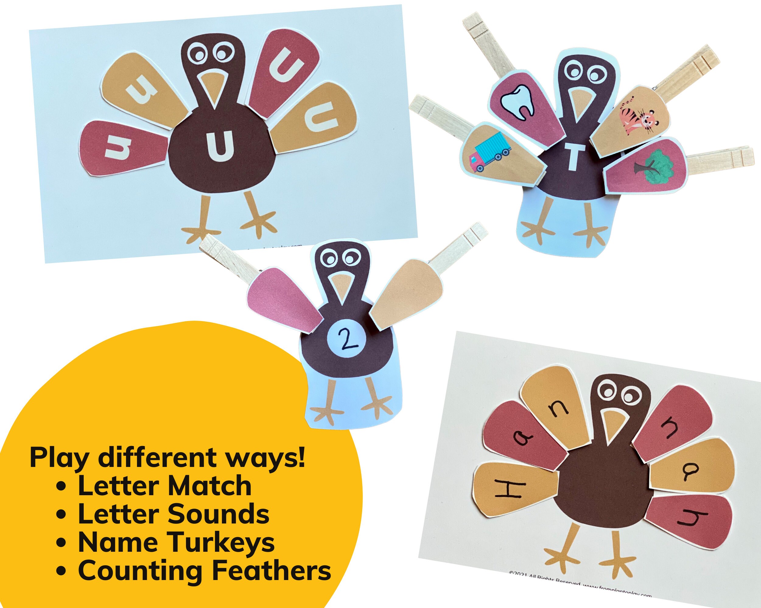 Turkey Activity, Preschool Thanksgiving Activity, Learn Letters, Letter ...