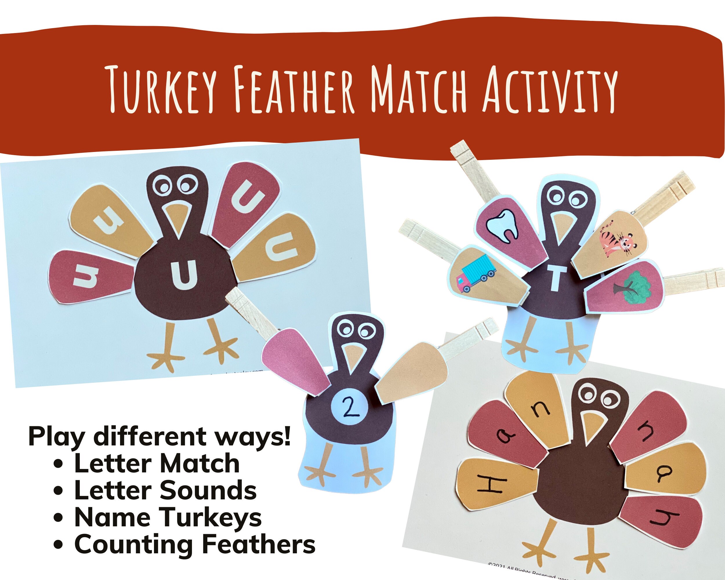 Turkey Activity, Preschool Thanksgiving Activity, Learn Letters, Letter ...