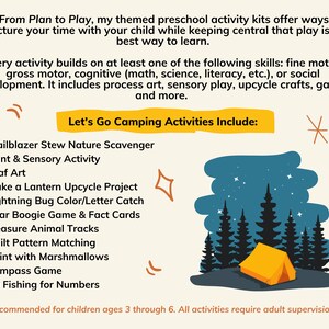 Camping Preschool Activity Kit, Preschool Curriculum, Kids Activity ...