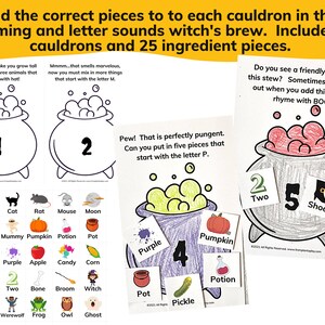 Halloween Preschool Activities Packet, Learn Numbers, Letter Sounds ...