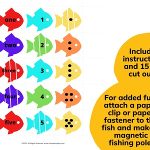 Fishing Learn Numbers Activity for Kids, Preschool Worksheet ...