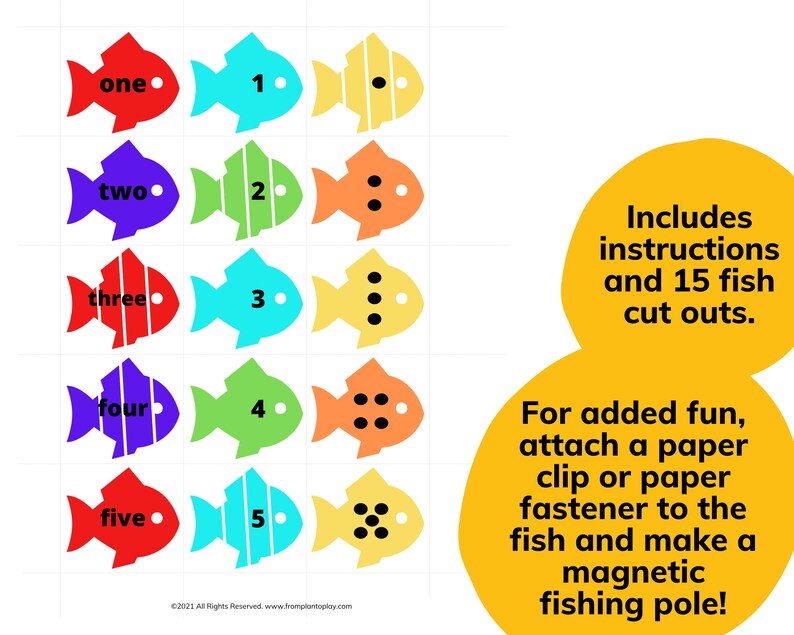 Fishing Learn Numbers Activity for Kids, Preschool Worksheet ...