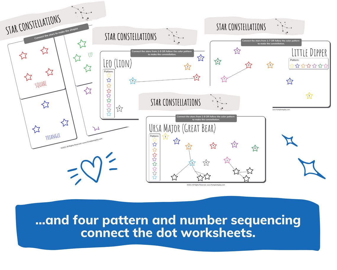 Star Constellation Activities for Kids, Preschool Worksheets ...