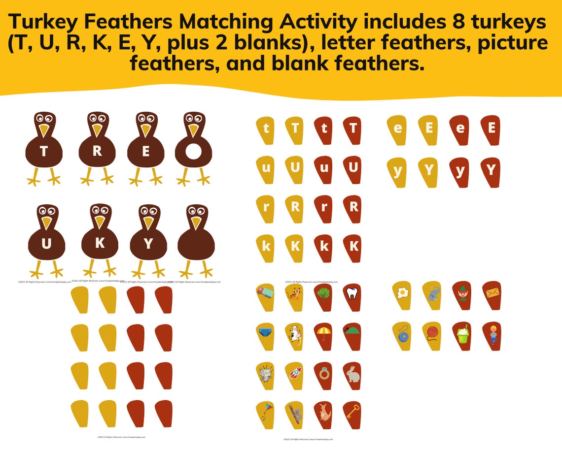 Thanksgiving Preschool Activities Learn Numbers Letter - Etsy