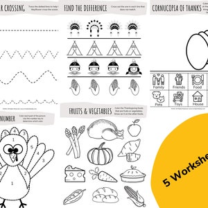 Thanksgiving Preschool Activities, Learn Numbers, Letter Sounds, Colors ...