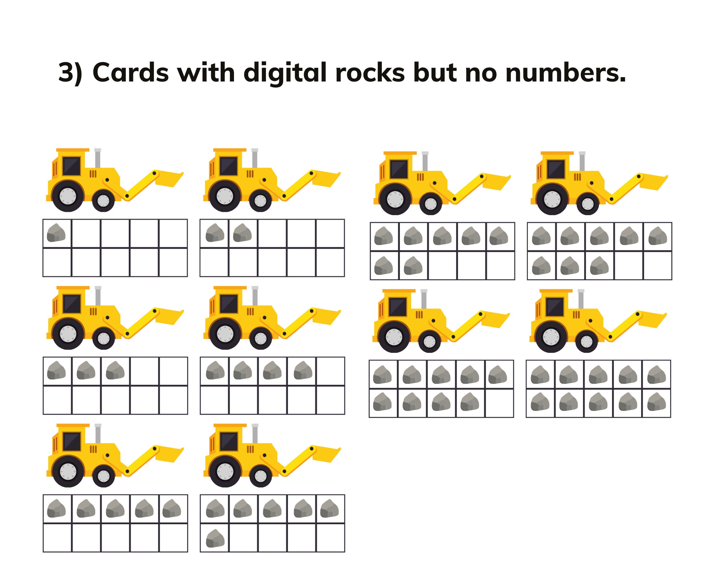 10 Frame Counting Cards Printable, Numbers 1-10 Matching, Construction ...