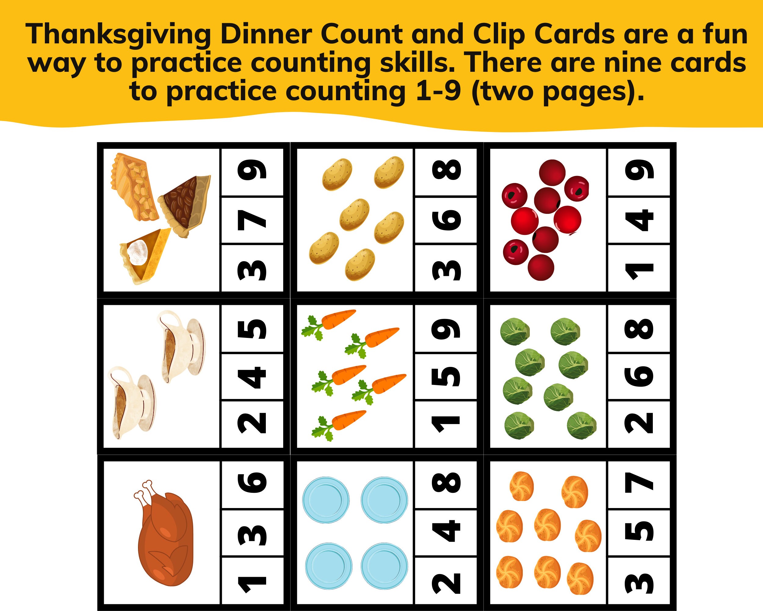 Thanksgiving Preschool Activities Learn Numbers Letter - Etsy