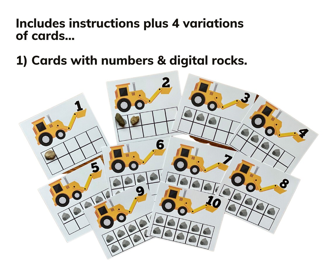 10 Frame Counting Cards Printable, Numbers 1-10 Matching, Construction ...
