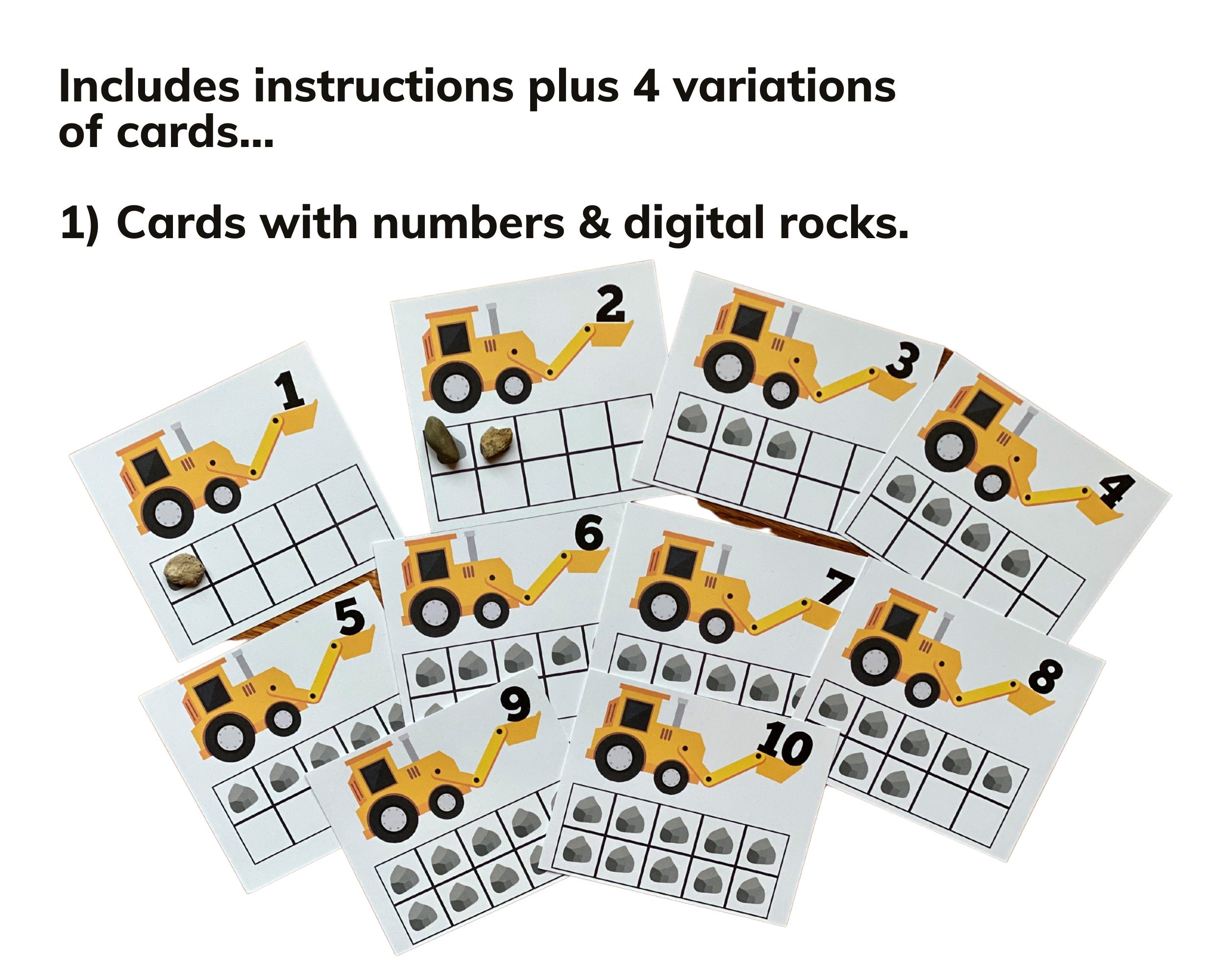 10 Frame Counting Cards Printable, Numbers 1-10 Matching, Construction ...