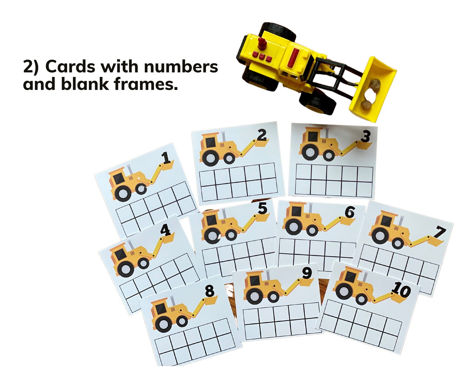 10 Frame Counting Cards Printable, Numbers 1-10 Matching, Construction ...