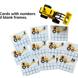 10 Frame Counting Cards Printable, Numbers 1-10 Matching, Construction ...