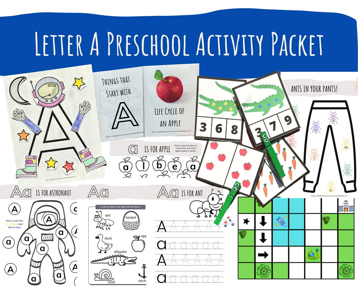 Letter of the Week, Letter A, Preschool Activity Printables, Letter ...