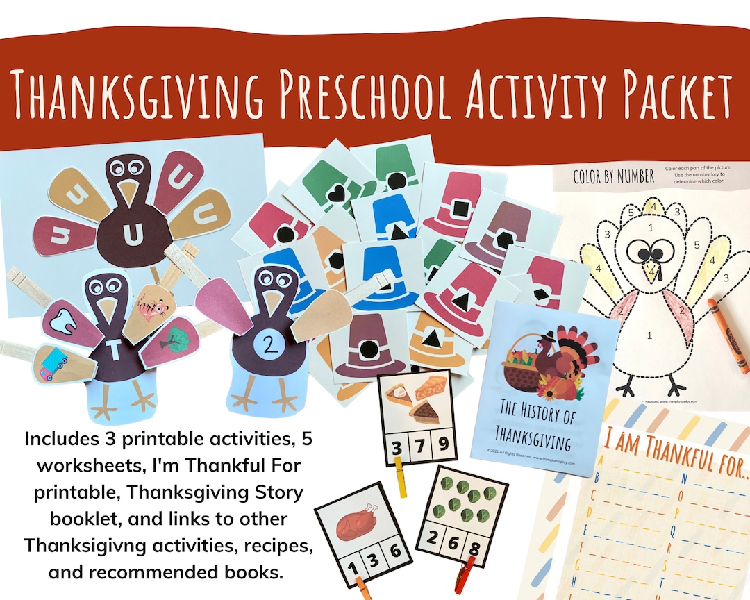 Thanksgiving Preschool Activities, Learn Numbers, Letter Sounds, Colors ...