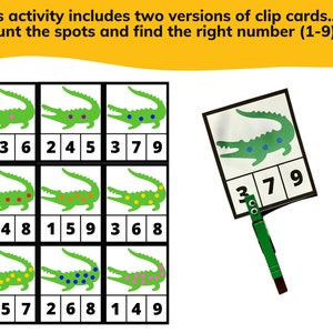 Count and Clip Cards, Numbers 1-9, Montessori Math, Preschool Counting ...
