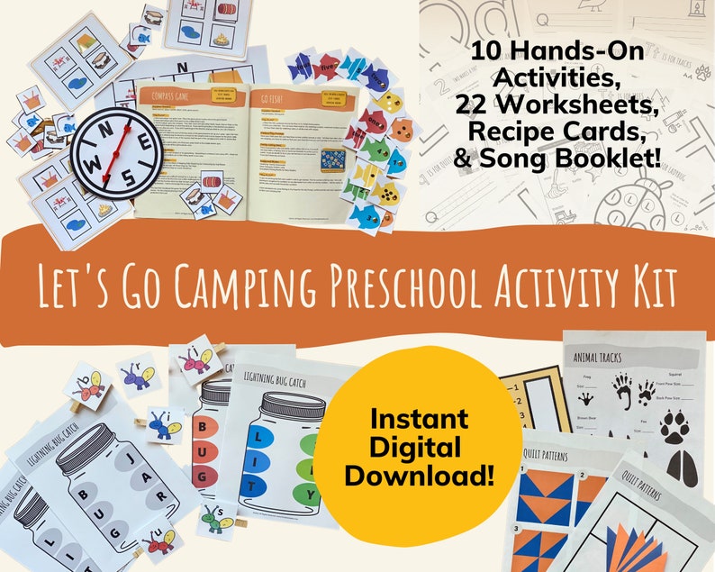 Camping Preschool Activity Kit, Preschool Curriculum, Kids Activity ...
