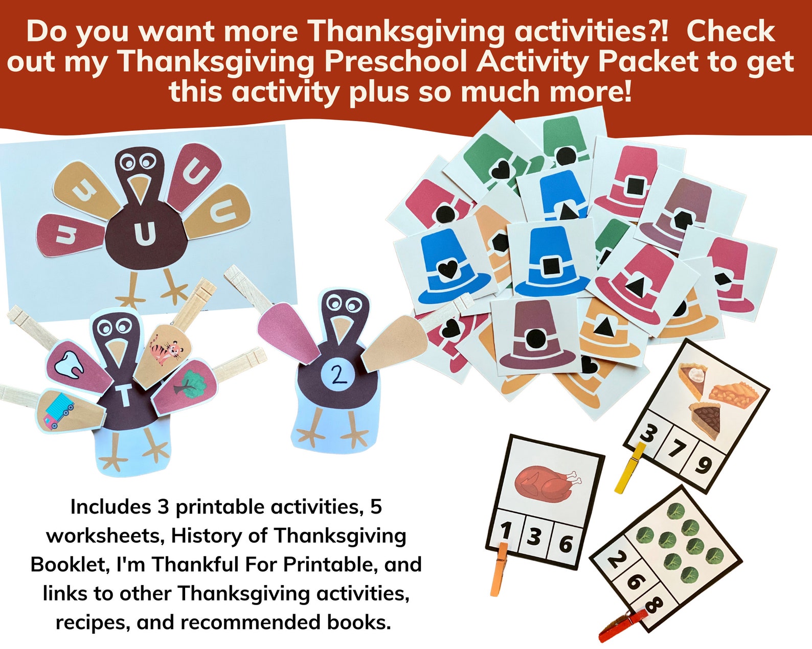 Thanksgiving Worksheets, Thanksgiving Preschool Printables, Preschool ...